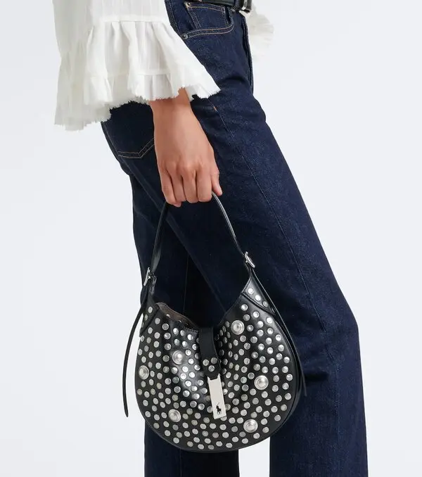 Polo Ralph Lauren Studded Leather Shoulder Bag