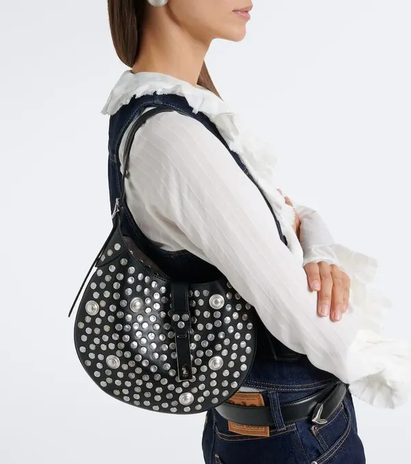 Polo Ralph Lauren Studded Leather Shoulder Bag