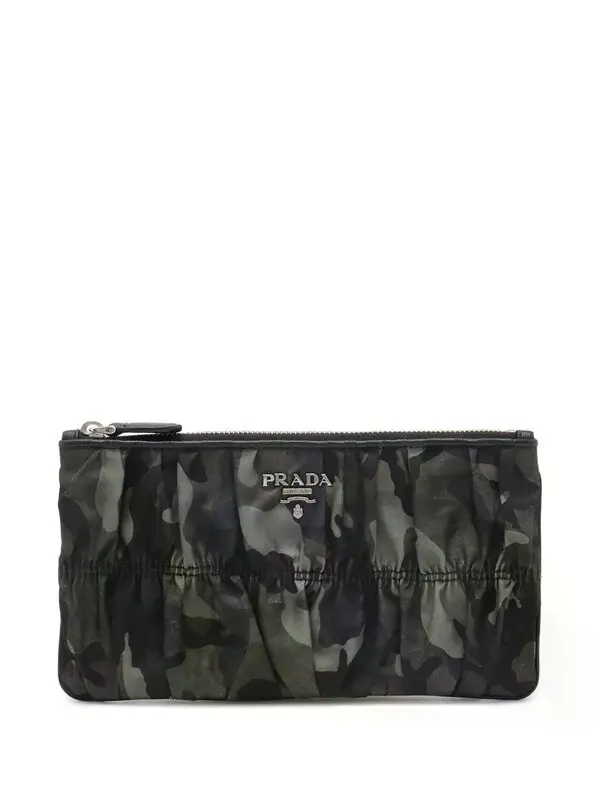 Prada 2010-2026 Tessuto Camouflage Gaufre Pouch - Grey