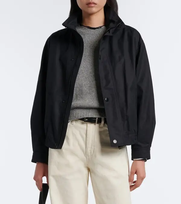 NILI LOTAN Klaire Cotton-blend Bomber Jacket