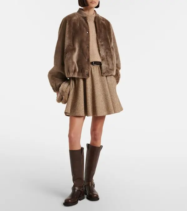 Brunello Cucinelli Monili Wool-blend Miniskirt