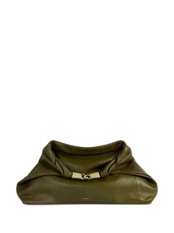 Balmain Dinner At 8 Medium Bag In Smooth Leather - Green