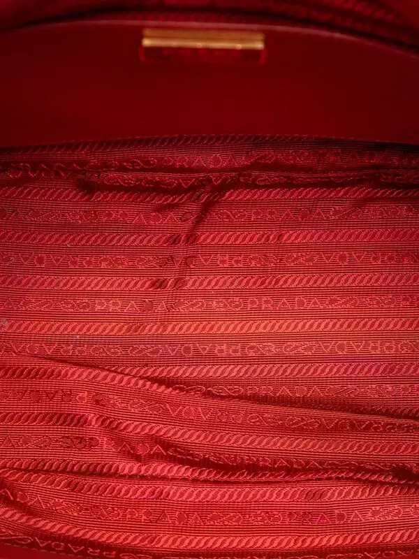 Prada Saffiano Lux Galleria Double Zip Satchel - Red