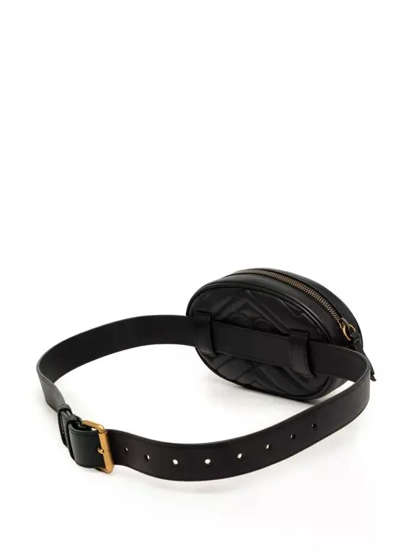Gucci Gg Marmont Matelasse Calfskin Belt Bag - Black