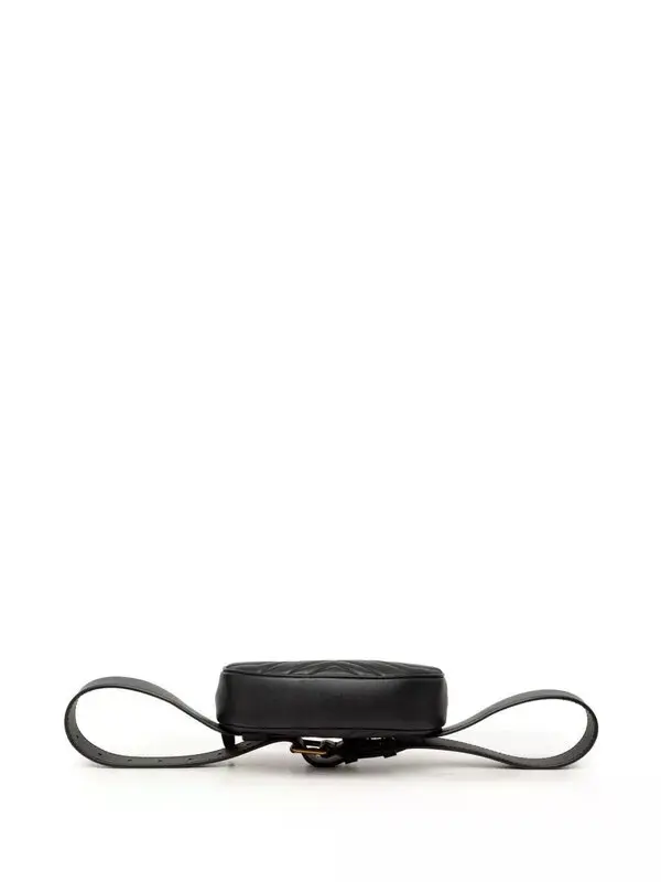 Gucci Gg Marmont Matelasse Calfskin Belt Bag - Black