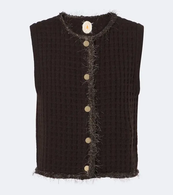 Jardin Des Orangers Waffle-knit Wool And Cashmere Sweater Vest - Brown