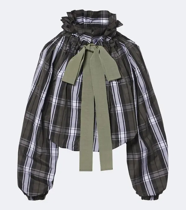 PATOU Bow-detail Checked Top