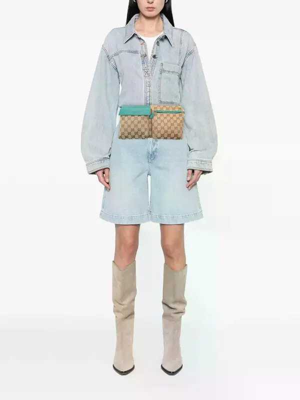 Gucci 2000-2015 Gg Canvas Web Double Pocket Belt Bag - Neutrals