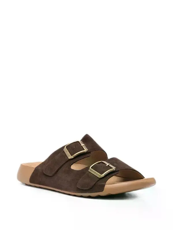 SERGIO MORETTI FIRENZE Buckle-fastening Suede Sandals - Brown