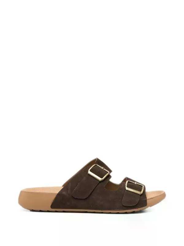 SERGIO MORETTI FIRENZE Suede Buckle-fastening Sandals - Brown
