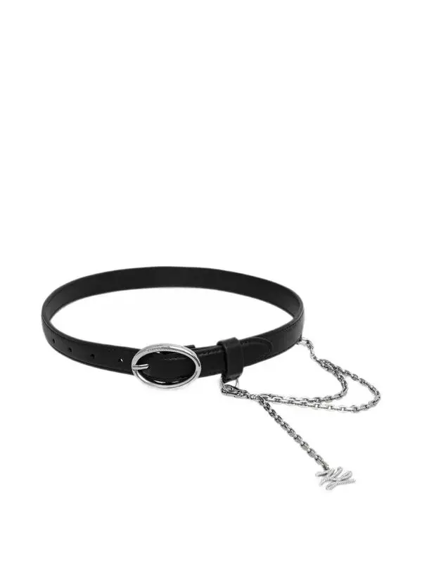 Karl Lagerfeld Chain-link Crystal-embellished Belt - Black