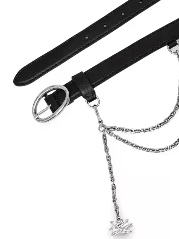 Karl Lagerfeld Chain-link Crystal-embellished Belt