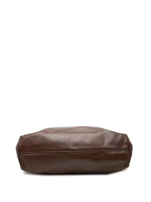 Prada Soft Calf Open Convertible Tote Satchel - Brown