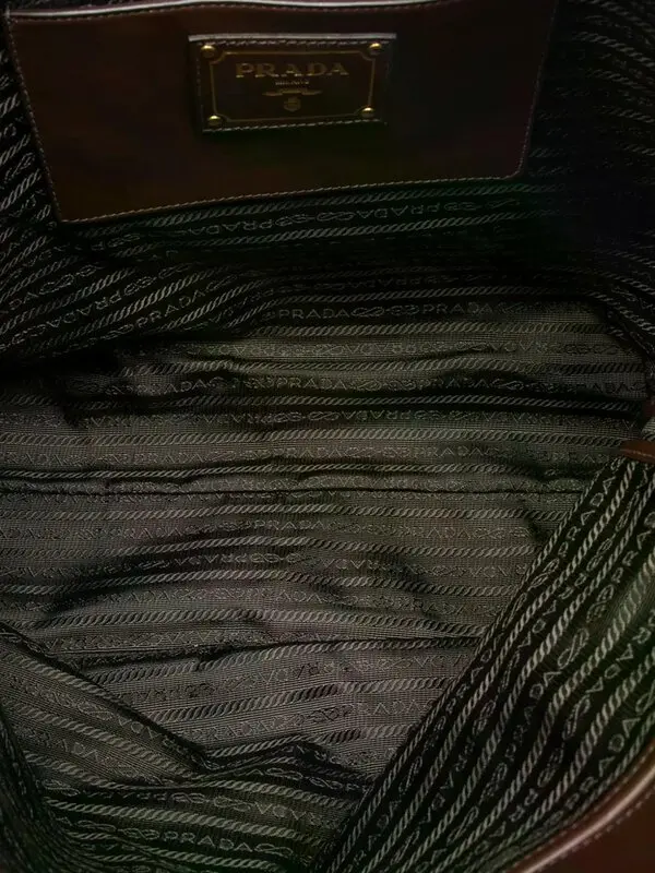 Prada Soft Calf Open Convertible Tote Satchel - Brown