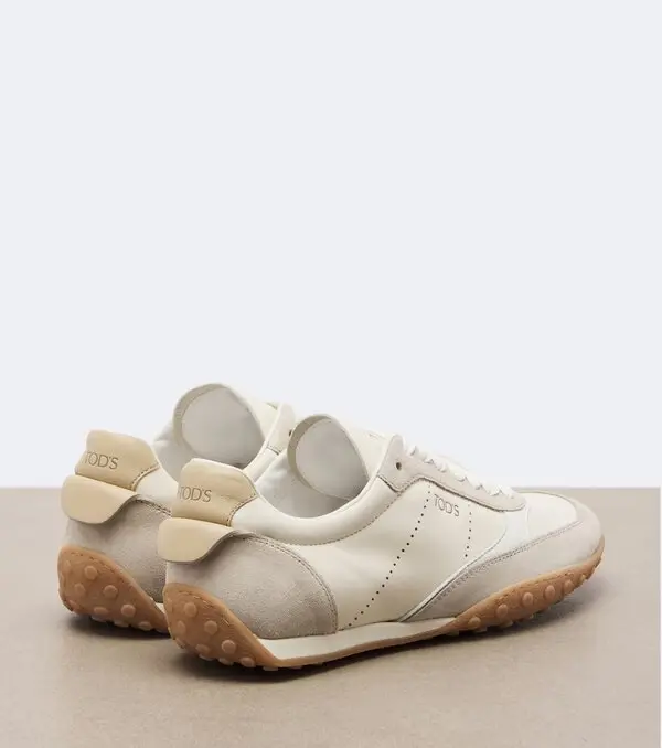 TOD'S Suede-trimmed Leather Sneakers