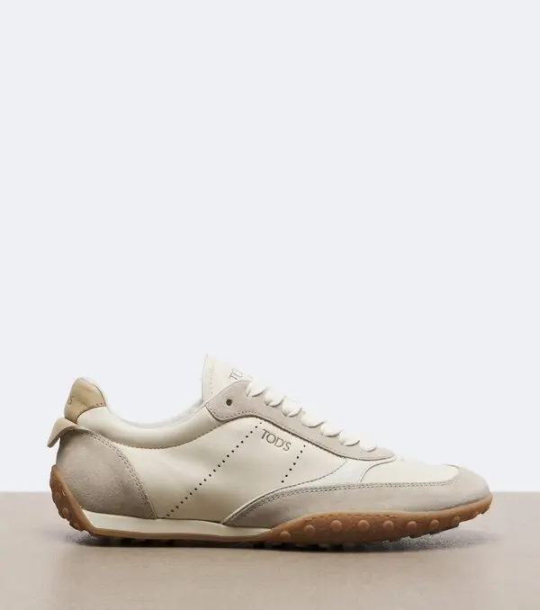 TOD'S Suede-trimmed Leather Sneakers