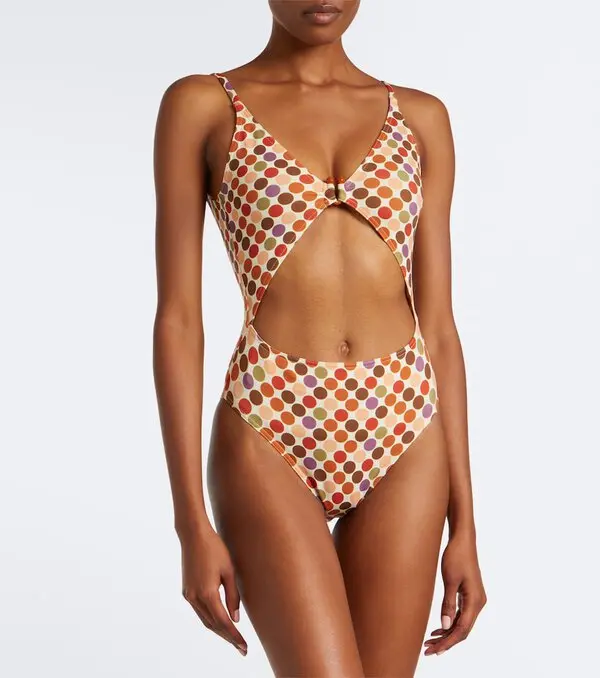ERES Cutout Polka Dot One Piece - Multicoloured