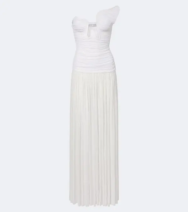 Christopher Esber Salacia Ruched Bustier Gown - White