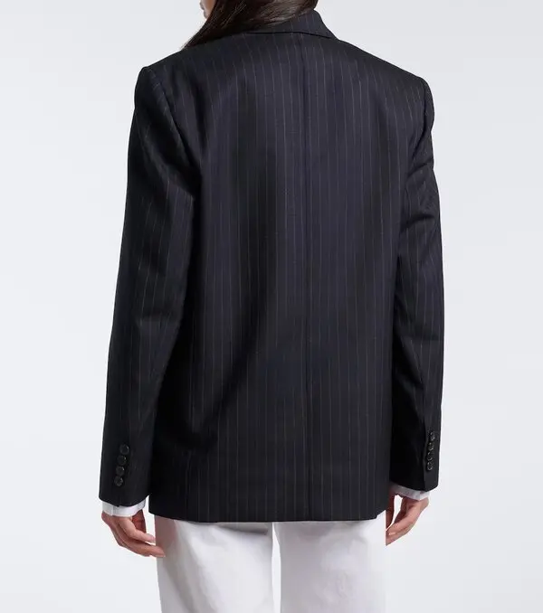 NILI LOTAN Leston Pinstriped Wool Blazer