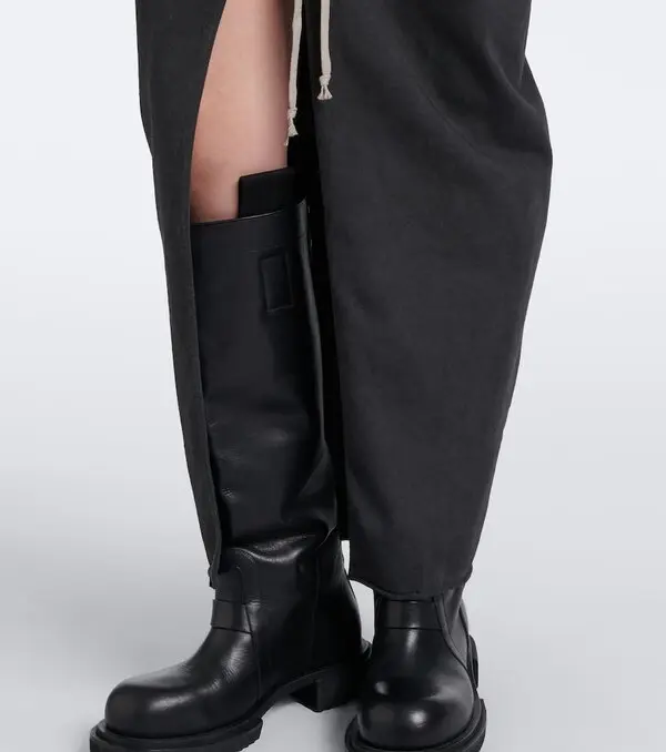 Rick Owens Sliced Pillar Cotton Maxi Skirt - Black