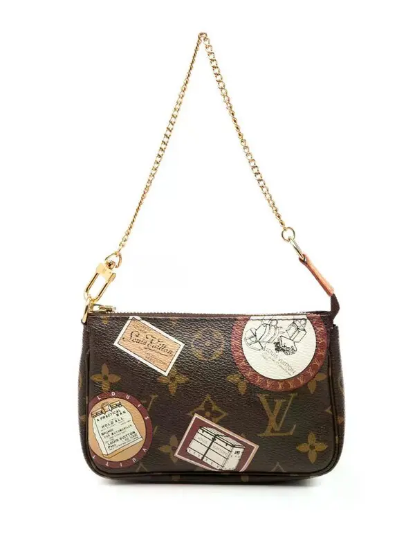 LOUIS VUITTON 2008 Monogram Patch Mini Pochette Accessoires Handbag - Brown