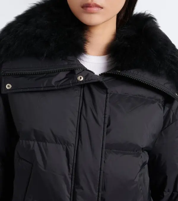 YVES SALOMON Doudoune Shearling-trimmed Down Jacket