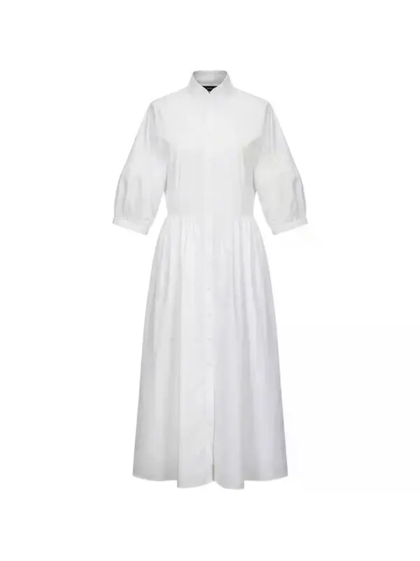 Black Label Puff-sleeve Button-down Maxi Dress