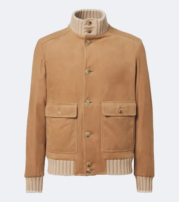 Fedeli Cashmere-trimmed Suede Jacket