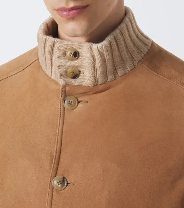 Fedeli Cashmere-trimmed Suede Jacket
