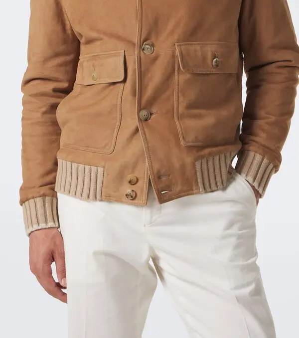 Fedeli Cashmere-trimmed Suede Jacket