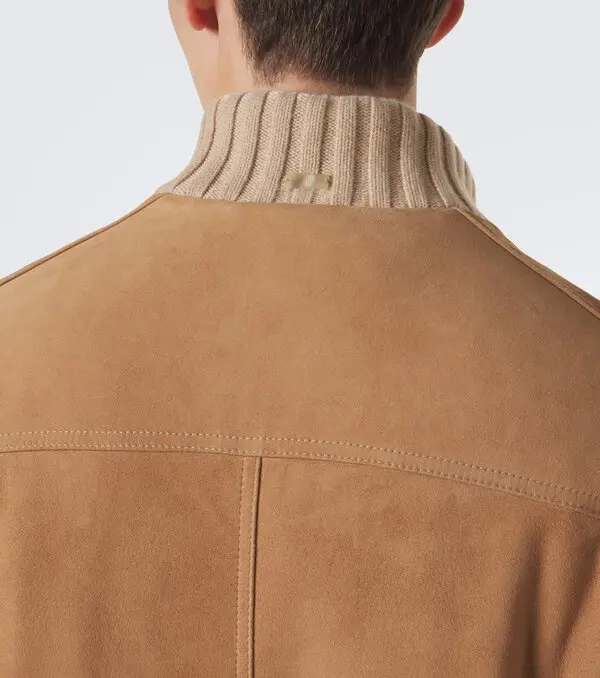 Fedeli Cashmere-trimmed Suede Jacket