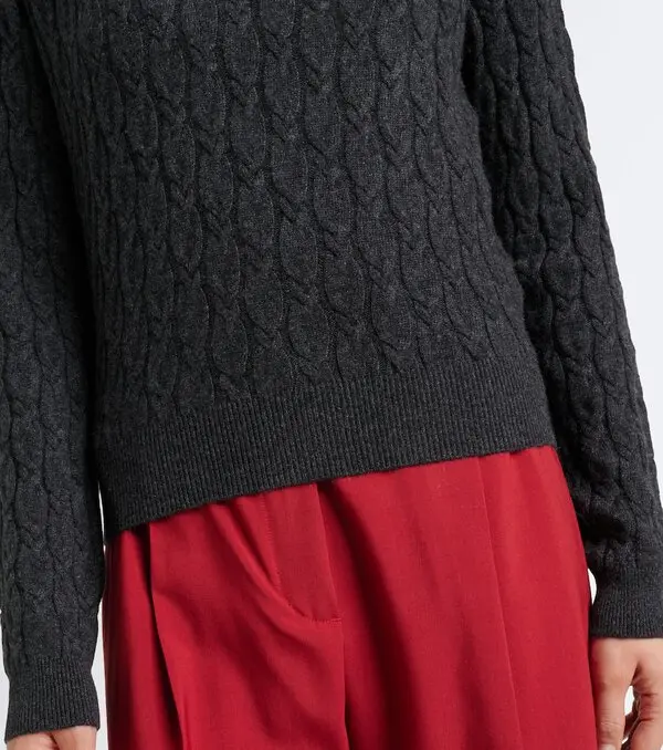 Jardin Des Orangers Cable-knit Cashmere Polo Sweater