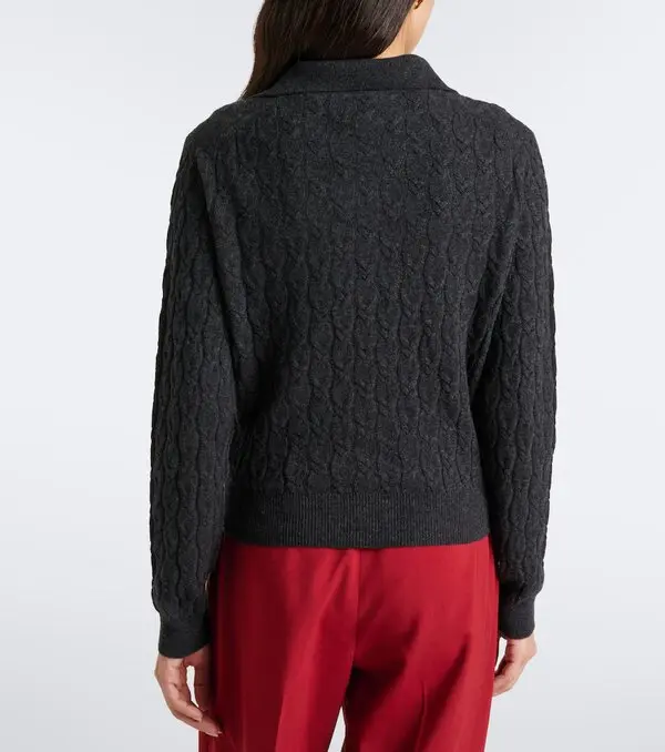 Jardin Des Orangers Cable-knit Cashmere Polo Sweater
