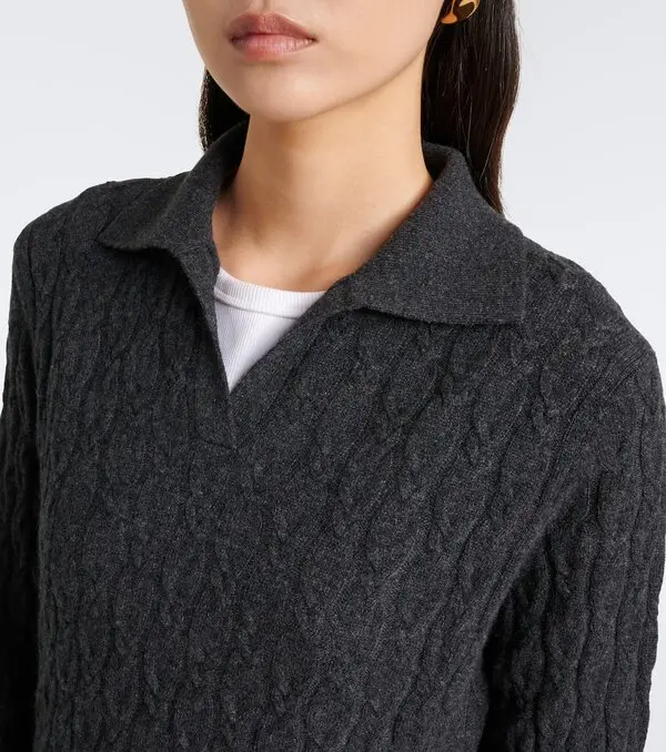 Jardin Des Orangers Cable-knit Cashmere Polo Sweater