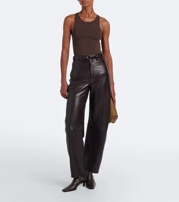 ARMA Leather Wide-leg Pants