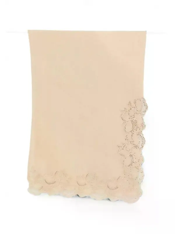Ermanno Scervino Lace-trim Sequin-embellished Scarf - Neutrals