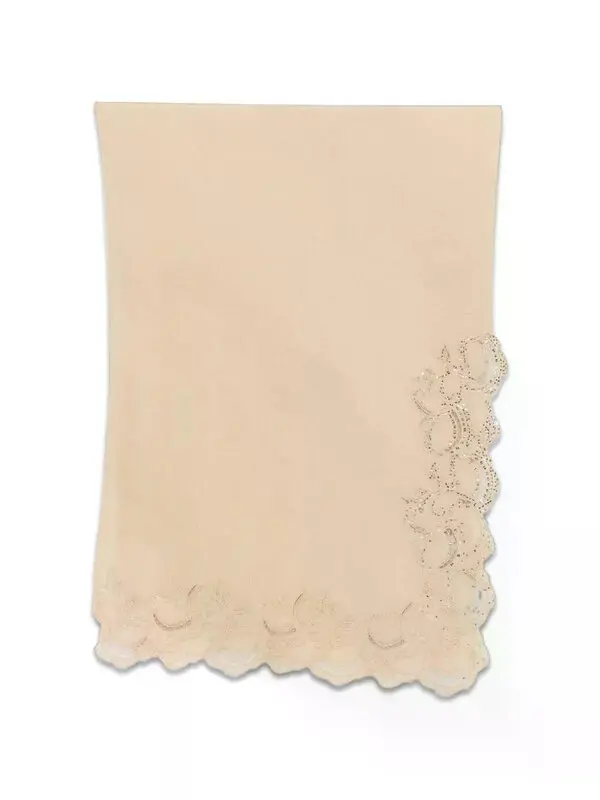 Ermanno Scervino Lace-trim Sequin-embellished Scarf - Neutrals