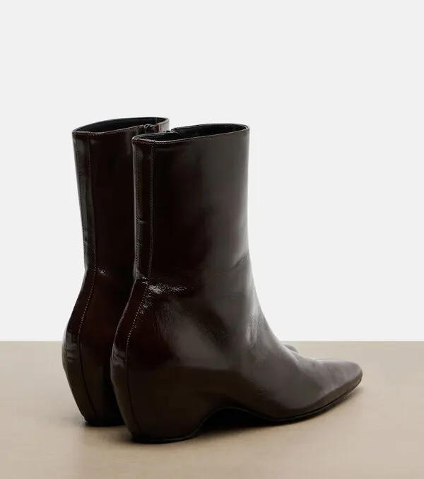 Khaite Sybil Leather Ankle Boots - Brown
