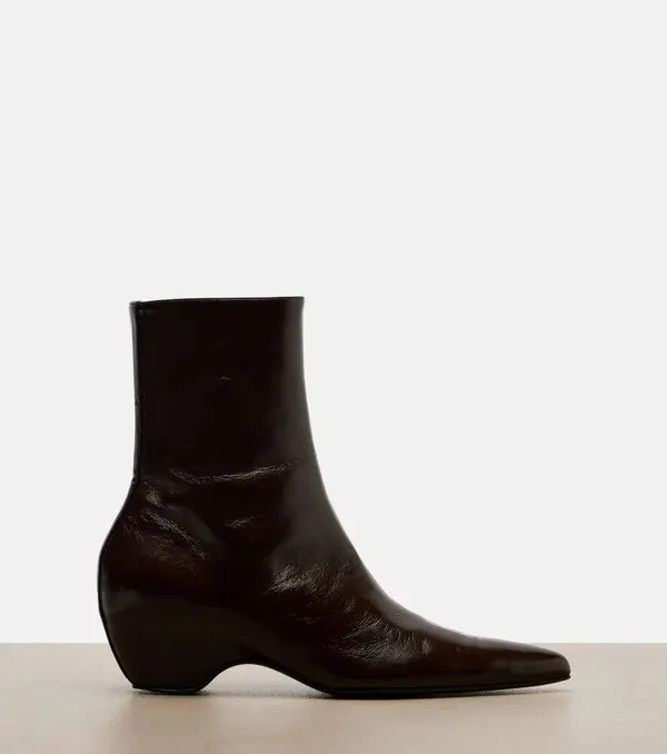 Khaite Sybil Leather Ankle Boots - Brown