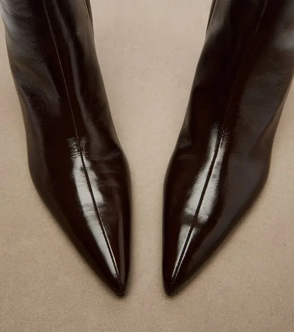 Khaite Sybil Leather Ankle Boots - Brown