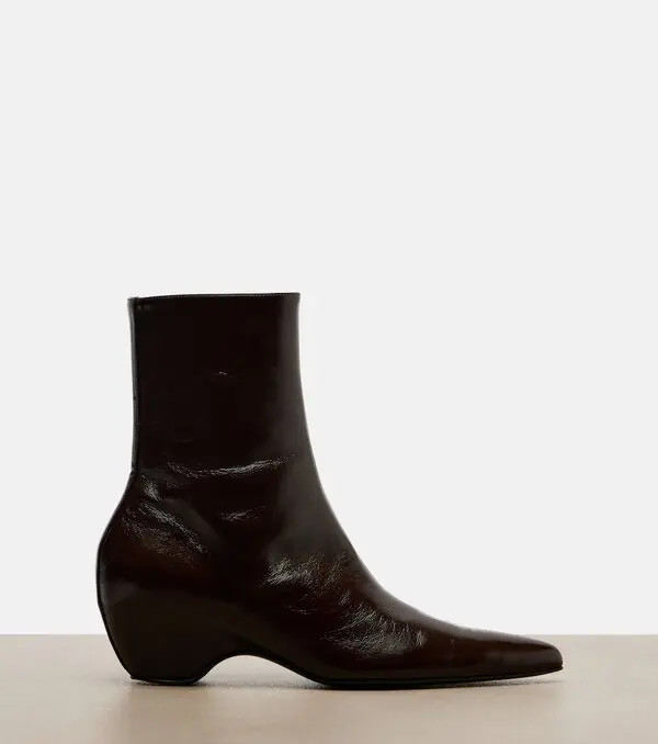 Khaite Sybil Leather Ankle Boots - Brown