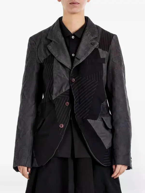 Comme Des Garçons Patchwork Pinstriped Jacket