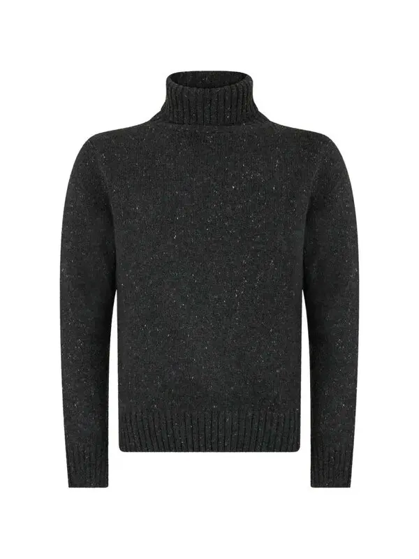 MOORER Roll-neck Flecked Sweater