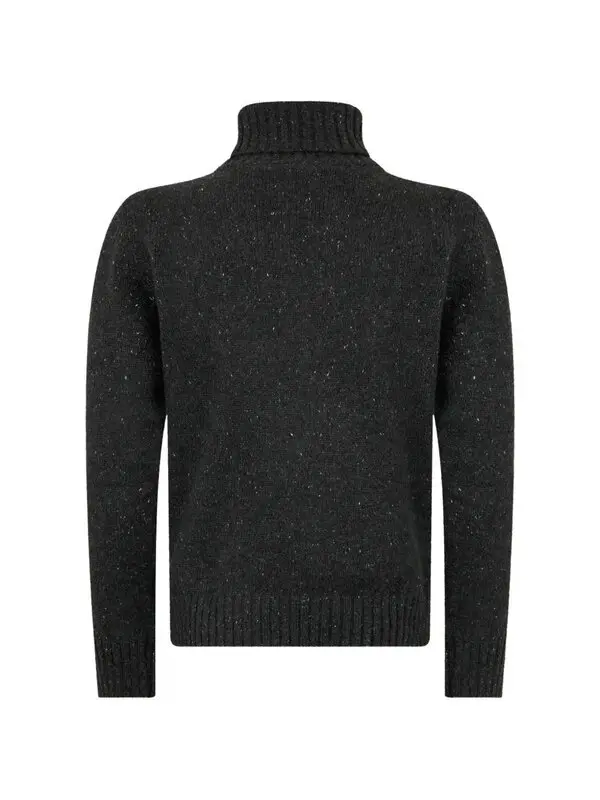 MOORER Roll-neck Flecked Sweater