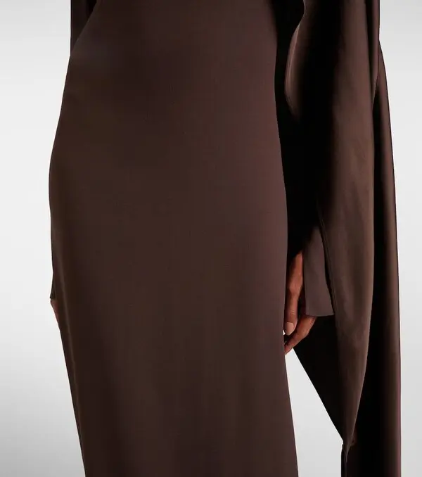 TALLER MARMO Mounia Cape Effect Gown - Brown