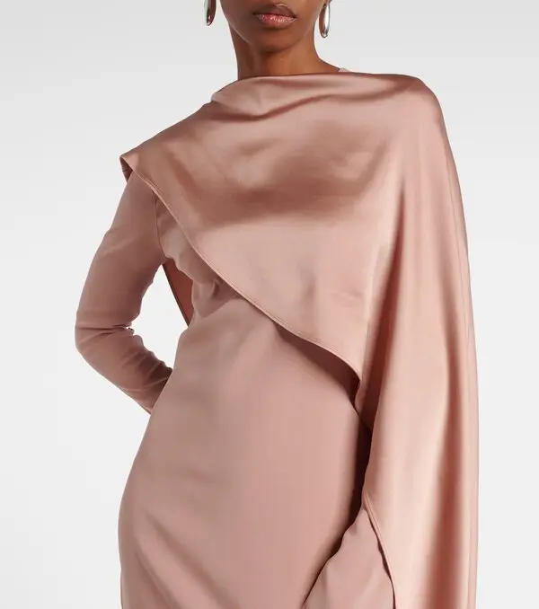TALLER MARMO Mounia Cape Effect Gown - Pink