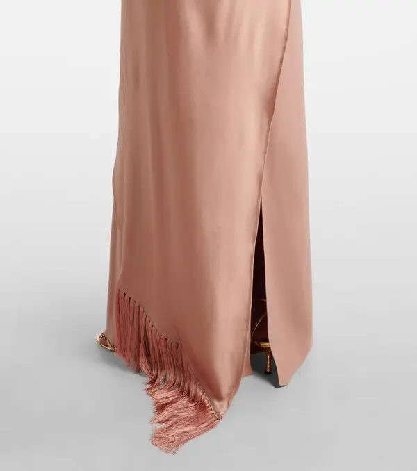 TALLER MARMO Mounia Cape Effect Gown - Pink