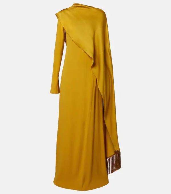 TALLER MARMO Mounia Cape Effect Gown - Yellow