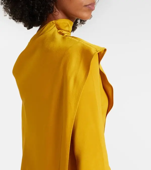 TALLER MARMO Mounia Cape Effect Gown - Yellow