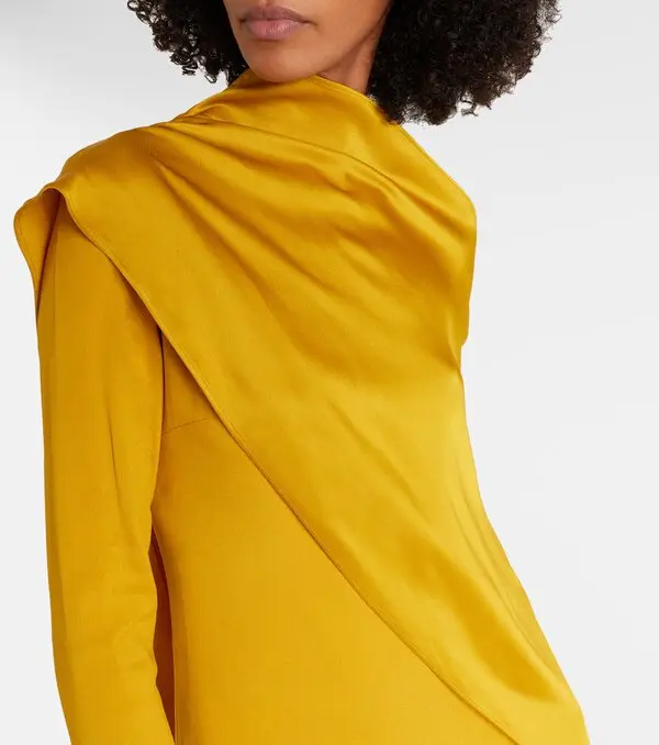 TALLER MARMO Mounia Cape Effect Gown - Yellow